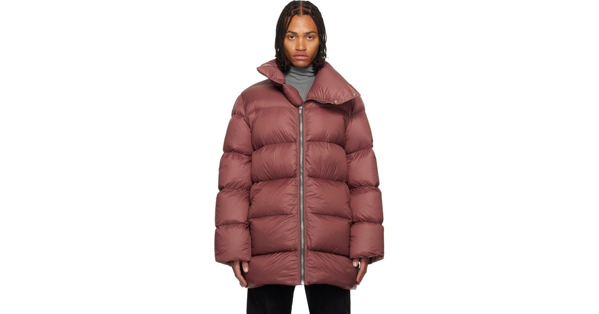 Rick Owens Concordians Turtle Down Coat in Red for Men | Lyst UK