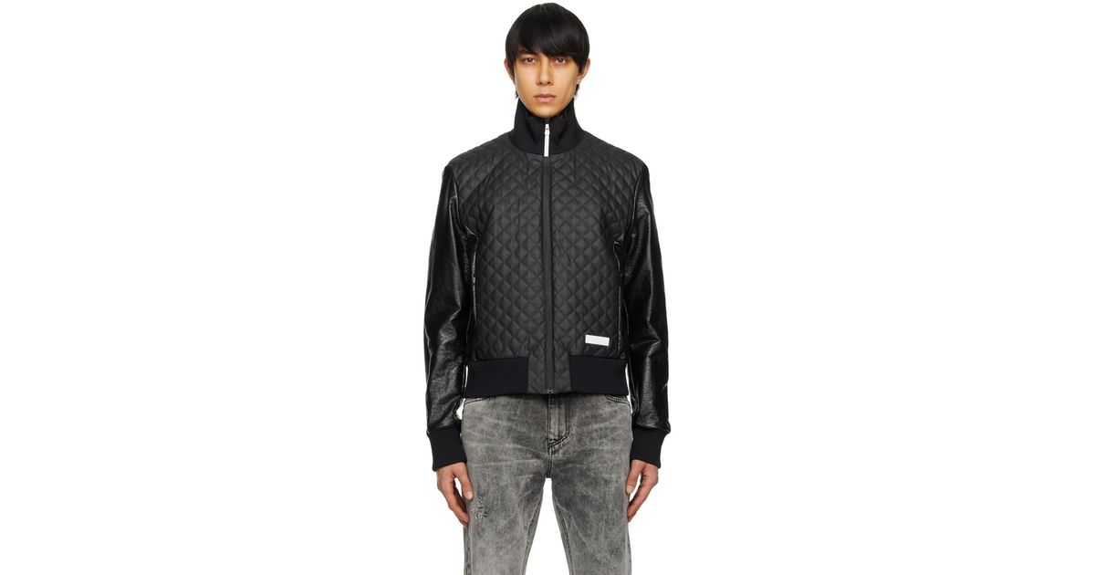 Balmain Main Lab Faux-leather Bomber Jacket in Black for Men | Lyst UK