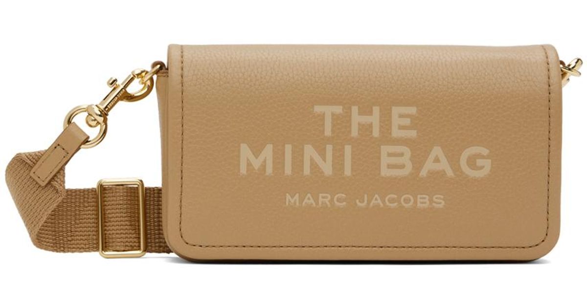 Marc Jacobs Tan 'The Leather Mini' Bag in Black | Lyst UK