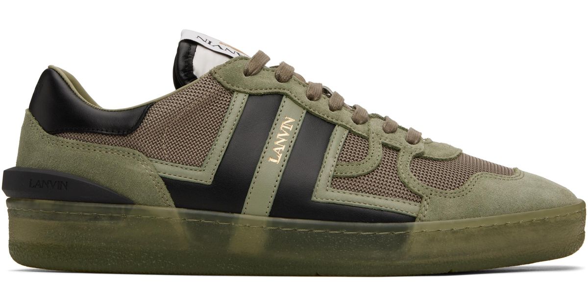 Lanvin Khaki Clay Mesh Sneakers in Black for Men | Lyst