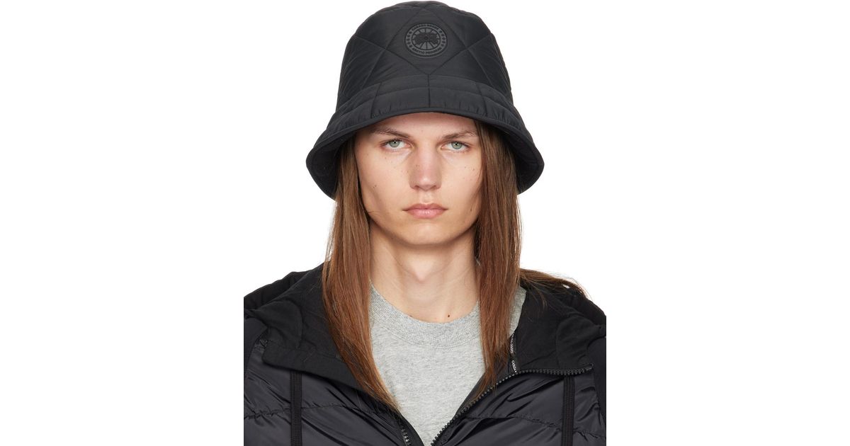 Canada Goose Reversible Quilted Bucket Hat in Black for Men | Lyst UK