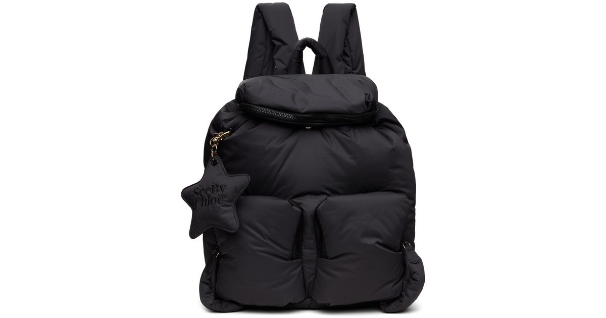 See By Chloé Gray Joy Rider Backpack in Black | Lyst