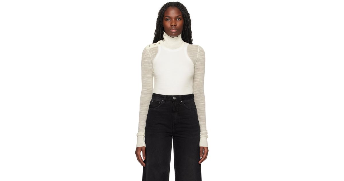 TOTEME Off- Slubbed Turtleneck in Black | Lyst