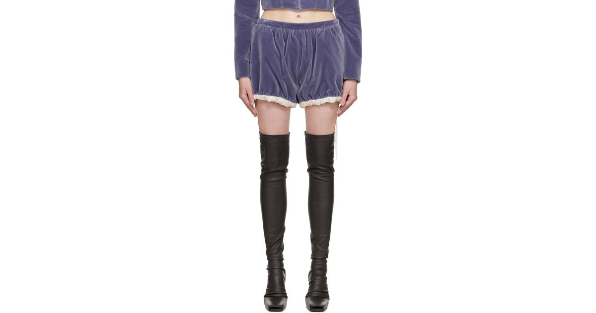 Colleen Allen Velvet Mini Bloomers in Blue | Lyst