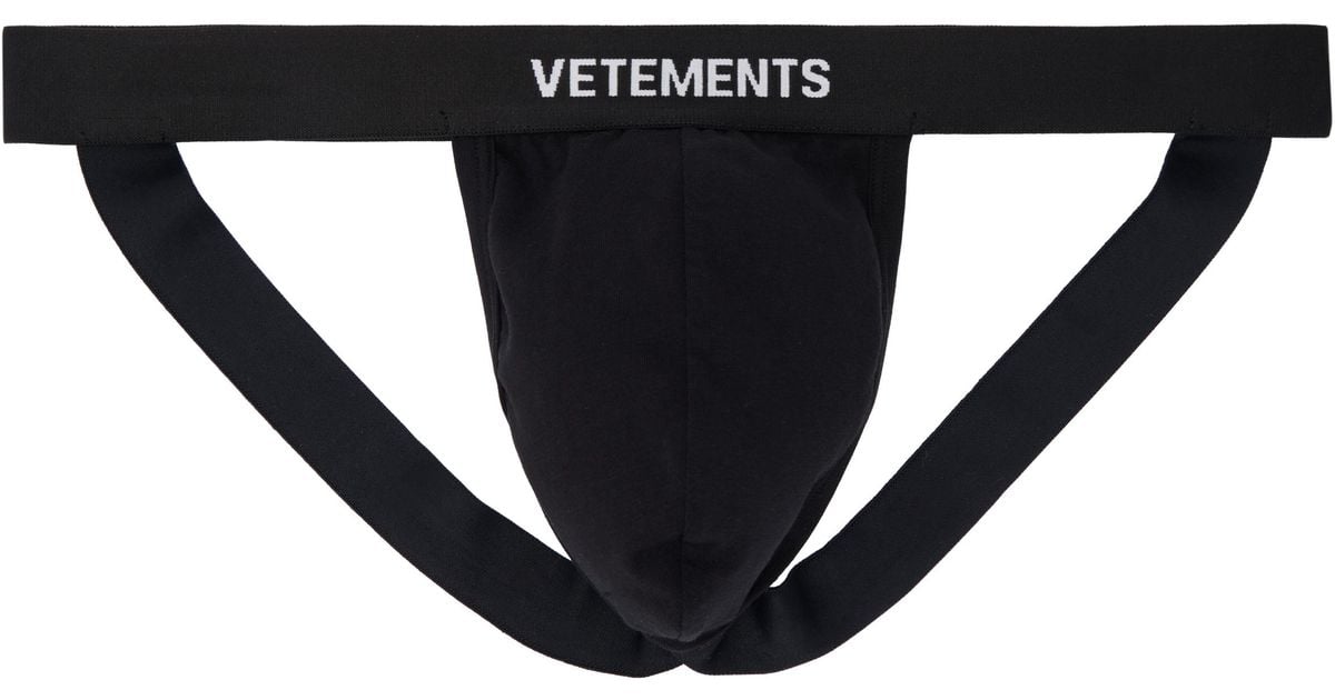 Vetements Logo Jock Strap in Black for Men | Lyst
