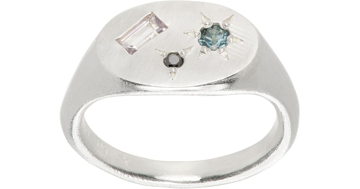 Seb Brown Oval Neapolitan Ring in Metallic | Lyst UK