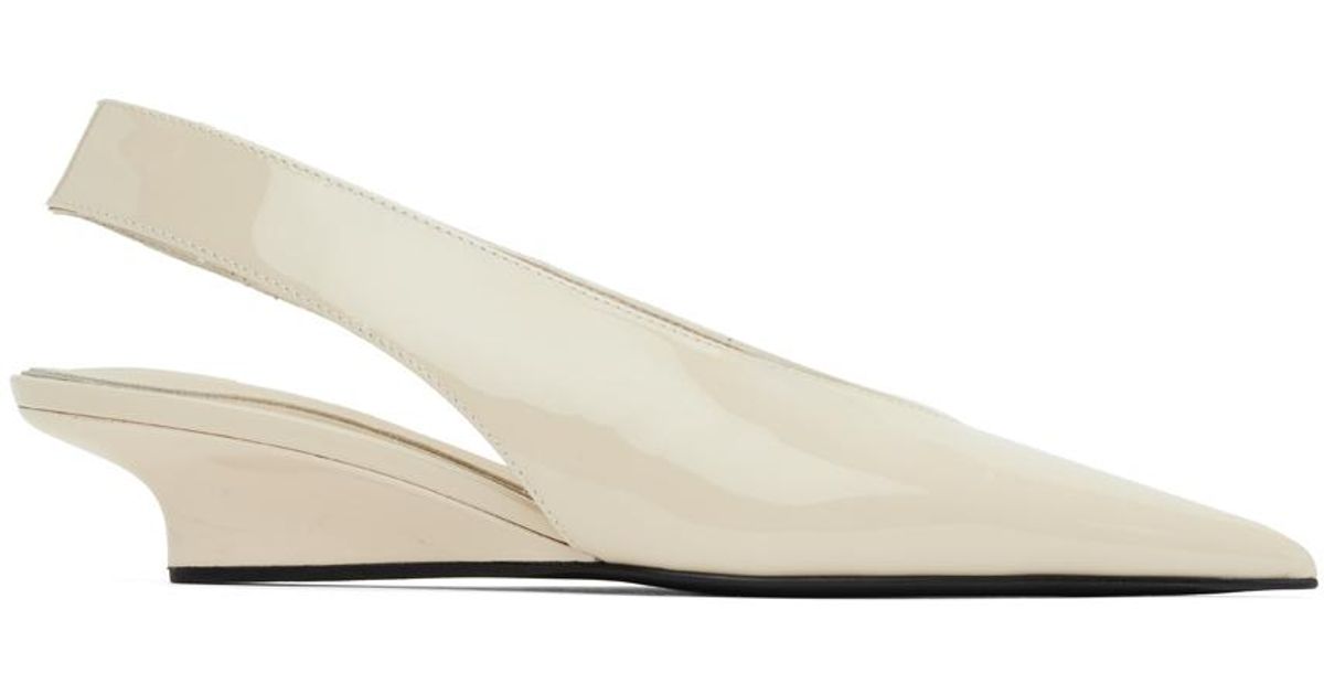 Totême Off- 'The Wedge-Heel' Slingback Heels in Black | Lyst