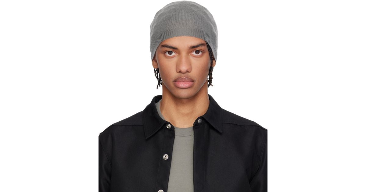 Rick Owens Temple Rasato Knit Beanie in Black for Men | Lyst UK