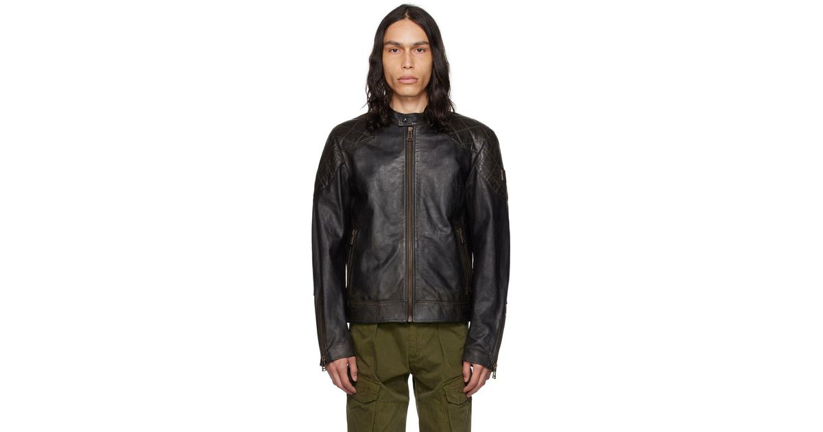 Belstaff Legacy Outlaw Leather Jacket in Black for Men | Lyst