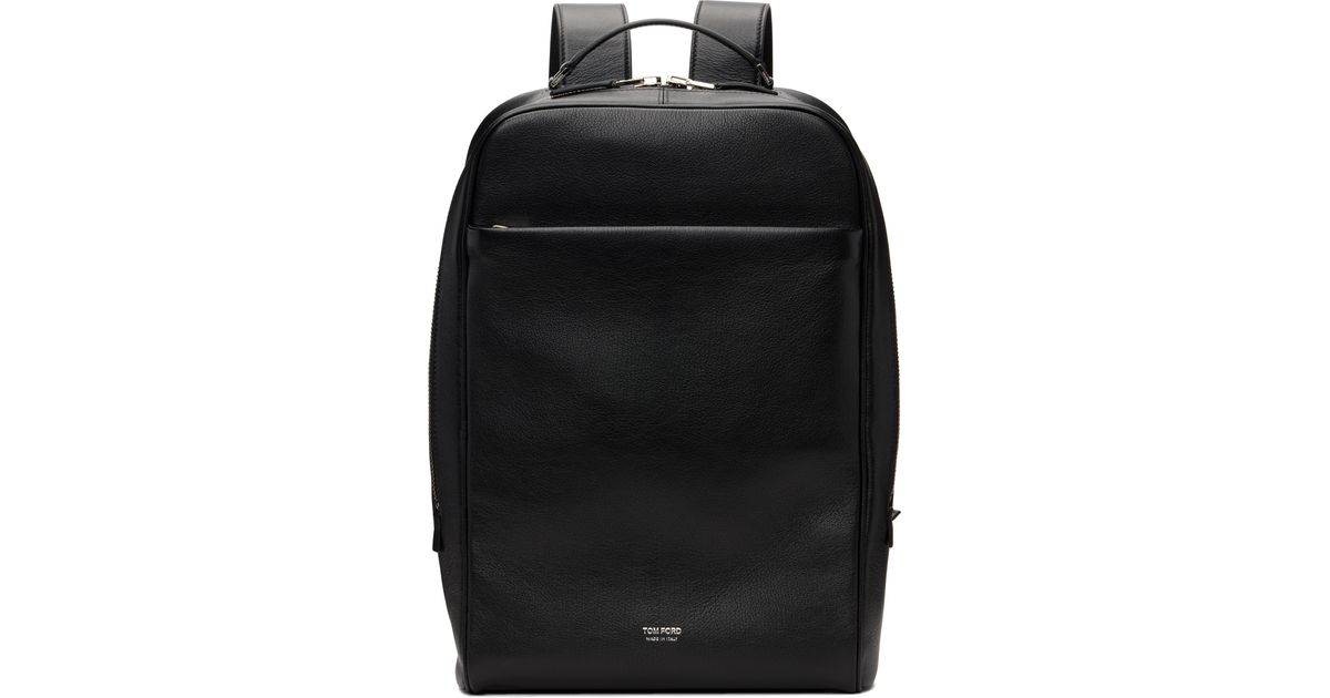 Tom Ford Grain Leather Minimal Backpack in Black for Men | Lyst