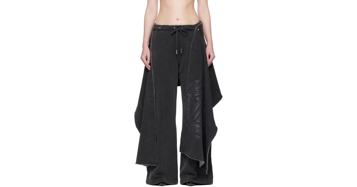 Jean Paul Gaultier Laurel Stamp Sweatpants in Black | Lyst UK
