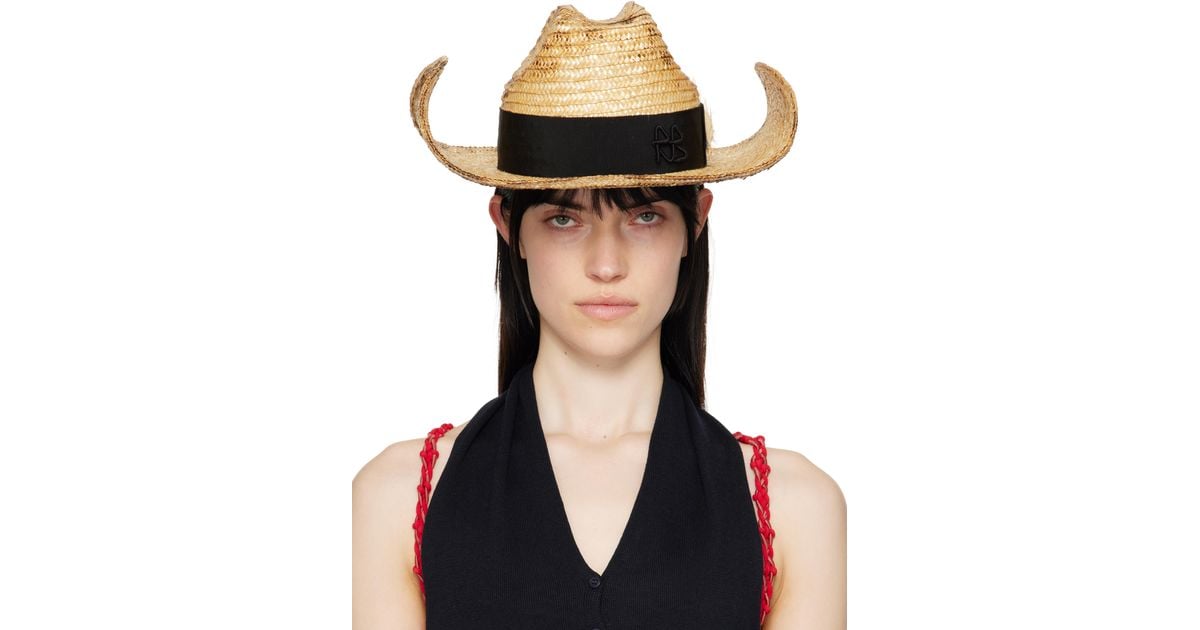 Ruslan Baginskiy Wheat Spikes Embellished 'Sunburnt' Cowboy Beach Hat ...