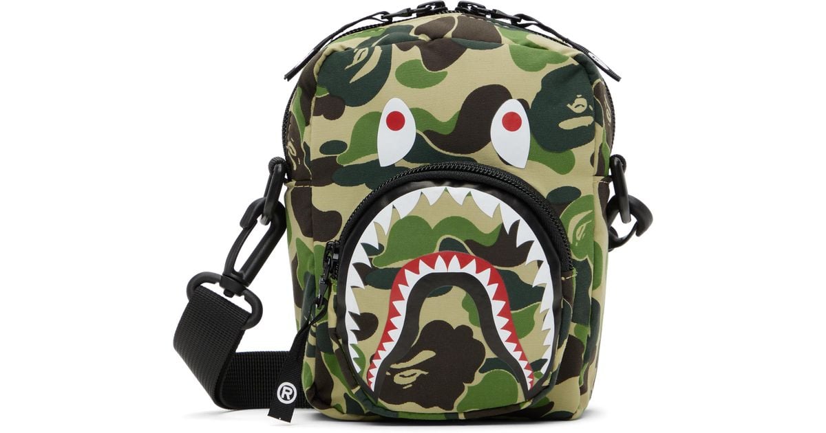 A Bathing Ape Abc Camo Mini Shark Bag in Green for Men | Lyst