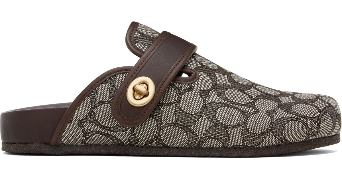 COACH Blake Signature Jacquard Clog Loafers in Black for Men | Lyst