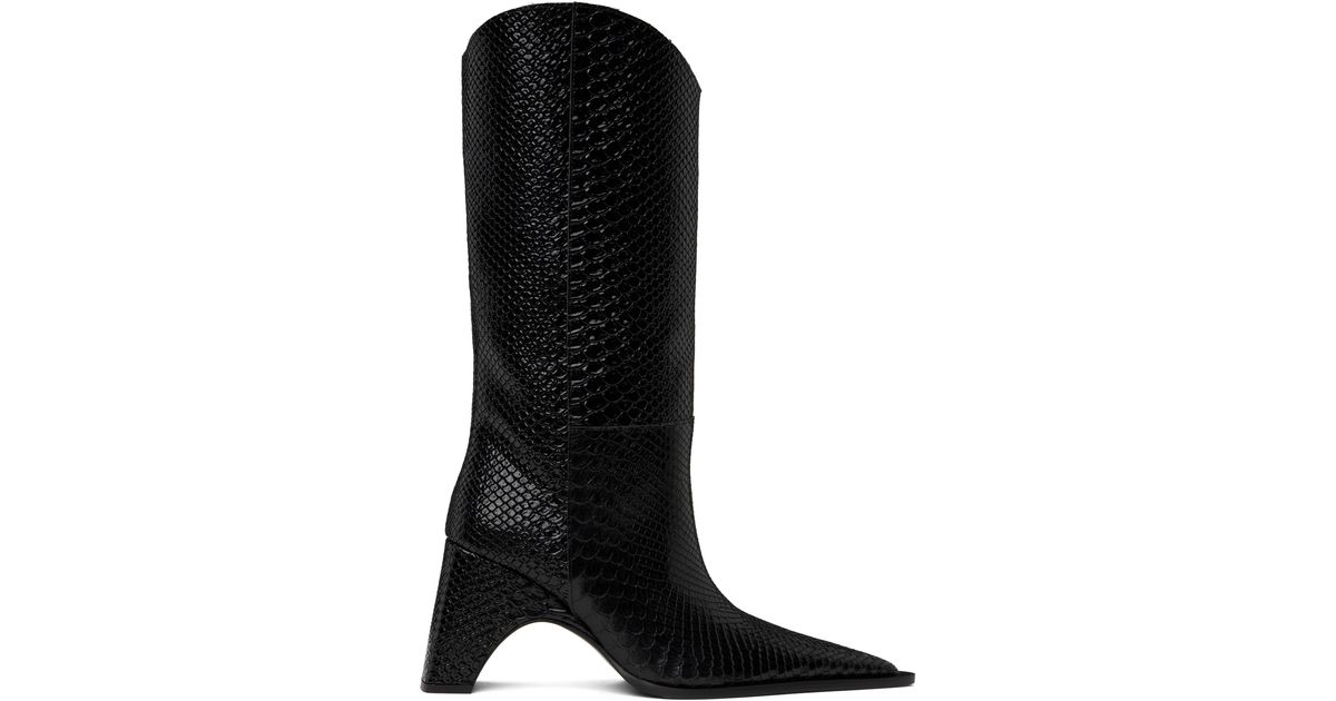 Coperni Python Embossed Bridge Cowboy Boots in Black | Lyst