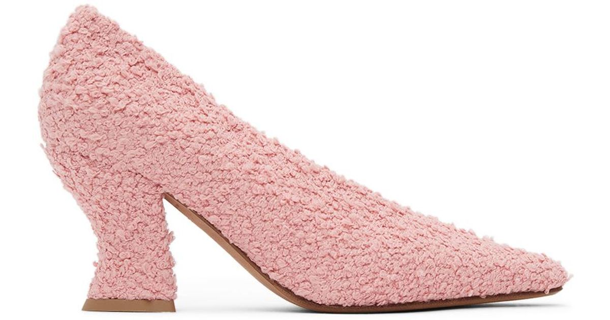 Bottega Veneta Synthetic Pink Bouclé Almond Pumps | Lyst