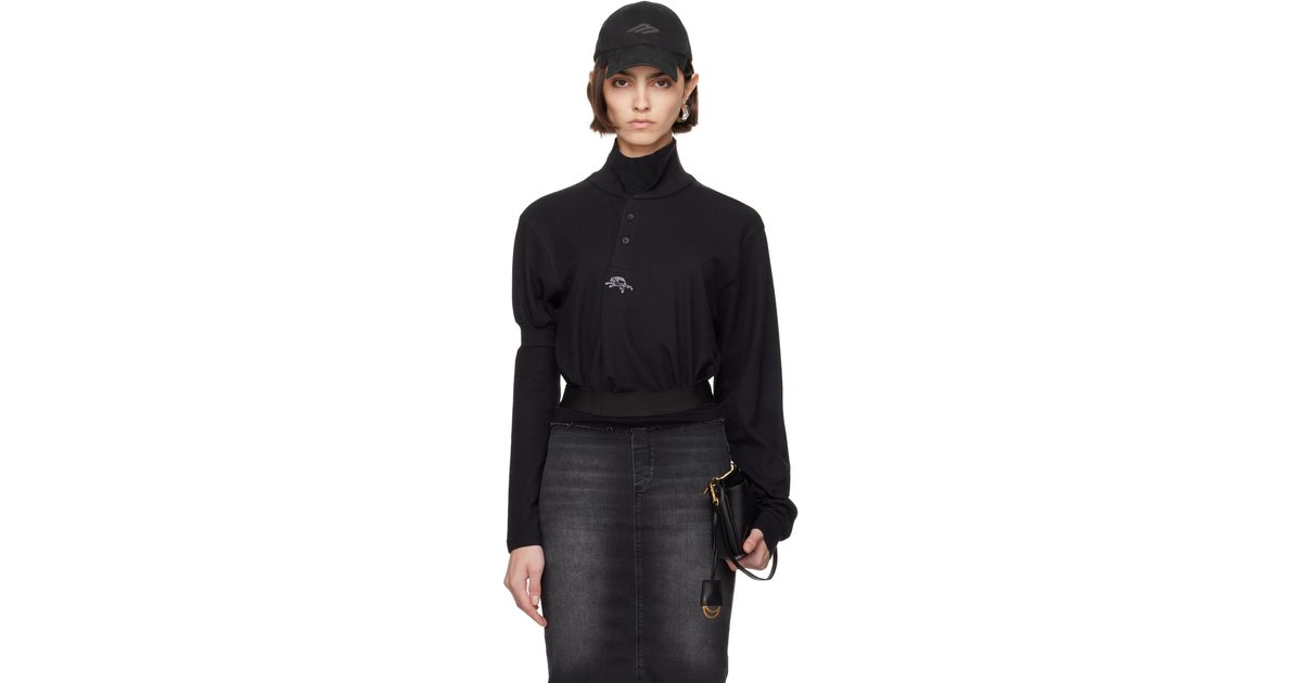 PROTOTYPES Twisted L.S. Polo in Black | Lyst UK