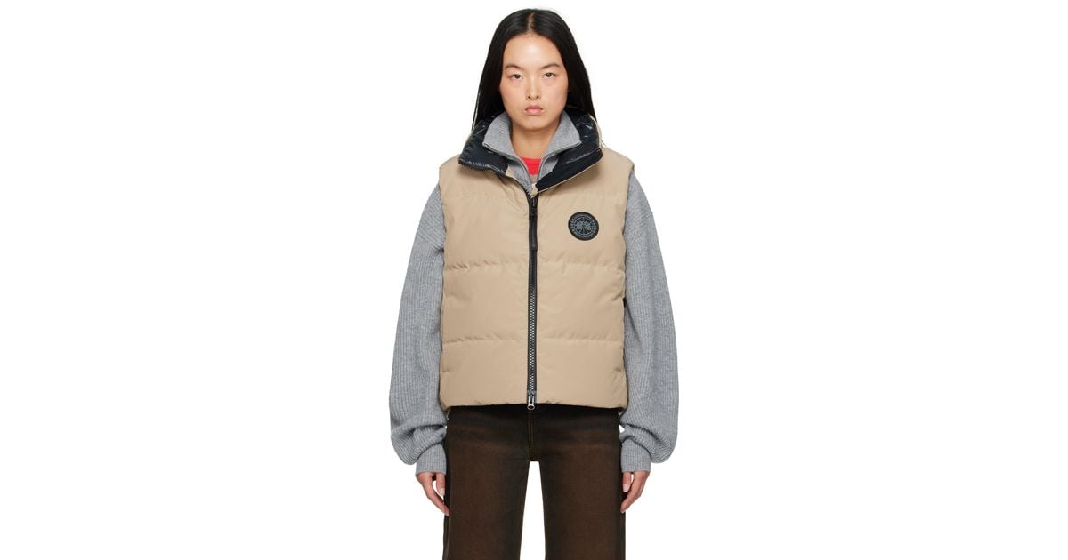 Canada Goose ' Label' Grandview Cropped Down Vest in Natural | Lyst