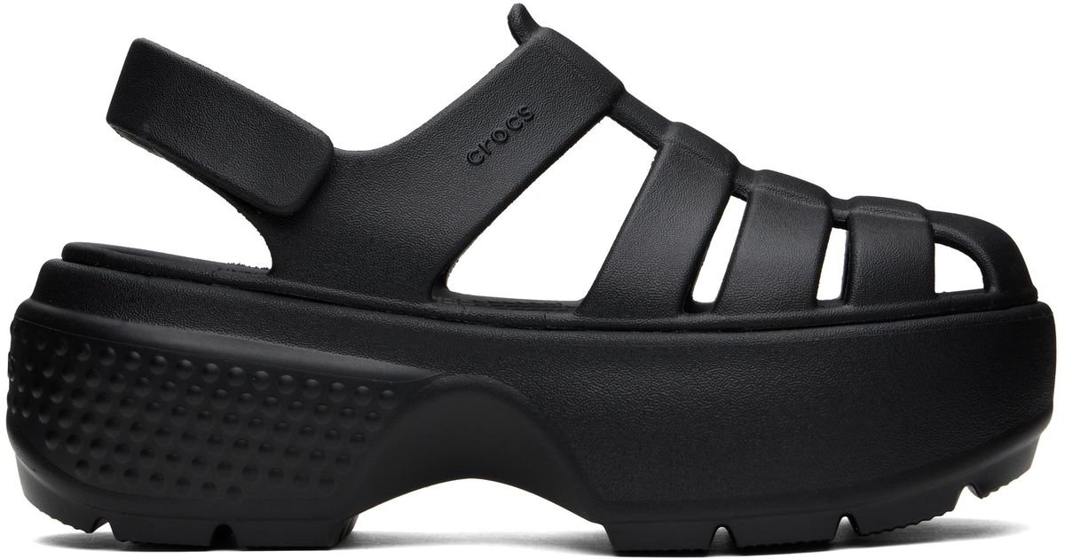 Crocs™ Stomp Fisherman Sandals in Black | Lyst