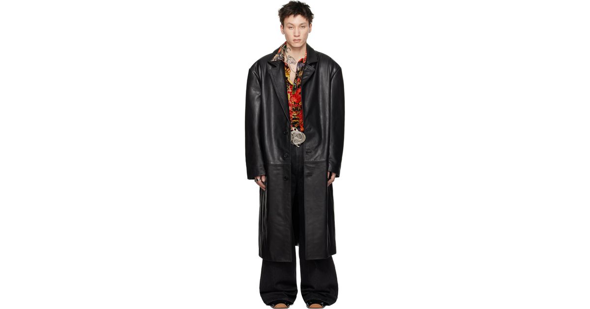 Lu'u Dan Crombie Leather Coat in Black for Men | Lyst