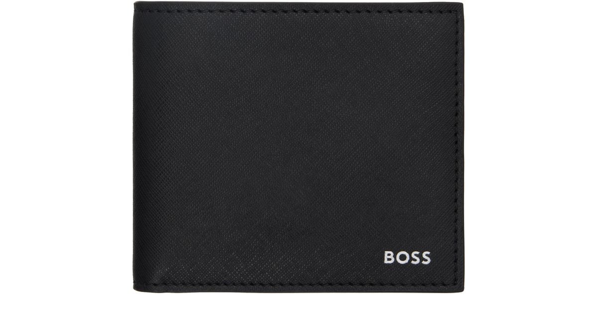 BOSS Bifold Signature Details Wallet in Black for Men | Lyst