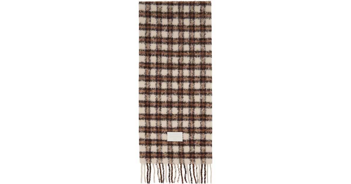 Acne Studios Checked Logo Scarf | Lyst UK