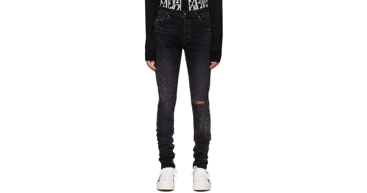 Amiri Black Crystal Shotgun Jeans for Men | Lyst