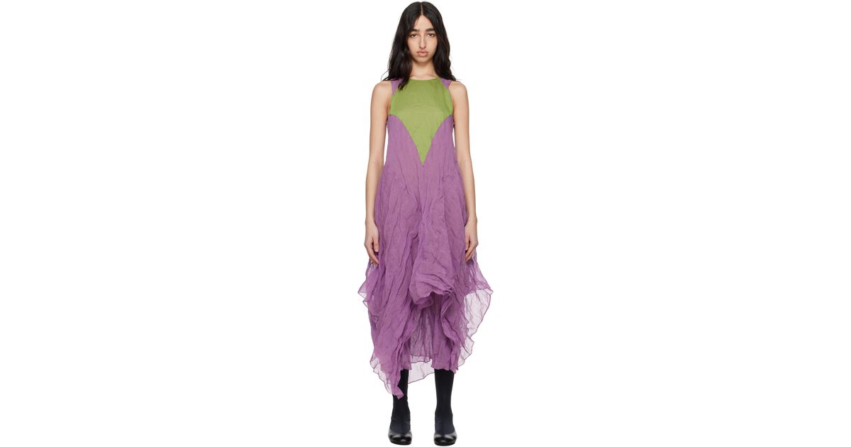 Kiko Kostadinov Shura Sleeveless Maxi Dress in Purple | Lyst