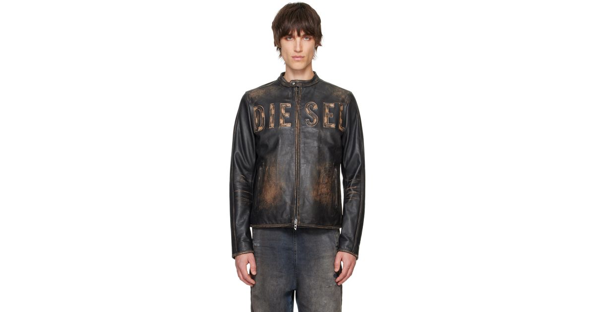 DIESEL L-Met-A Leather Jacket in Black for Men | Lyst