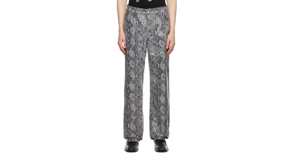 Theophilio Ssense Exclusive Snake Print Leather Pants in Black for Men | Lyst