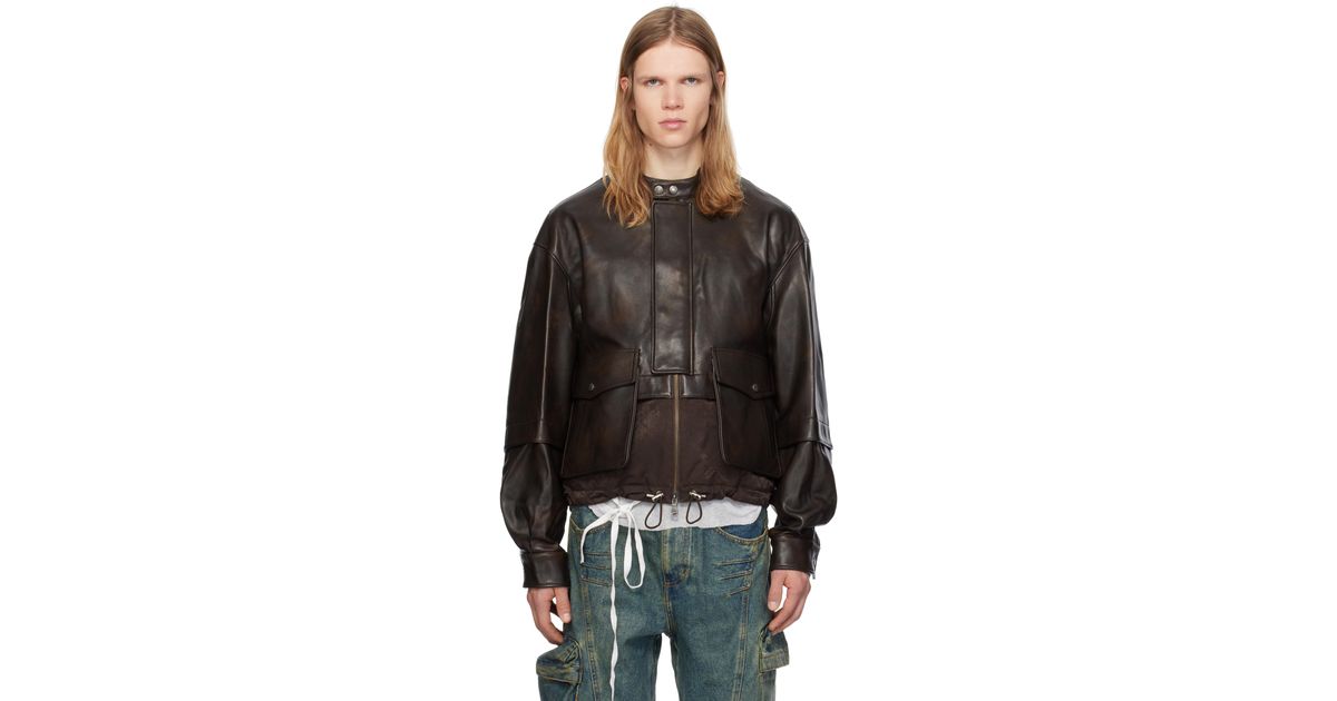 ANDERSSON BELL Quilted Bomber Leather Jacket in Black for Men | Lyst UK