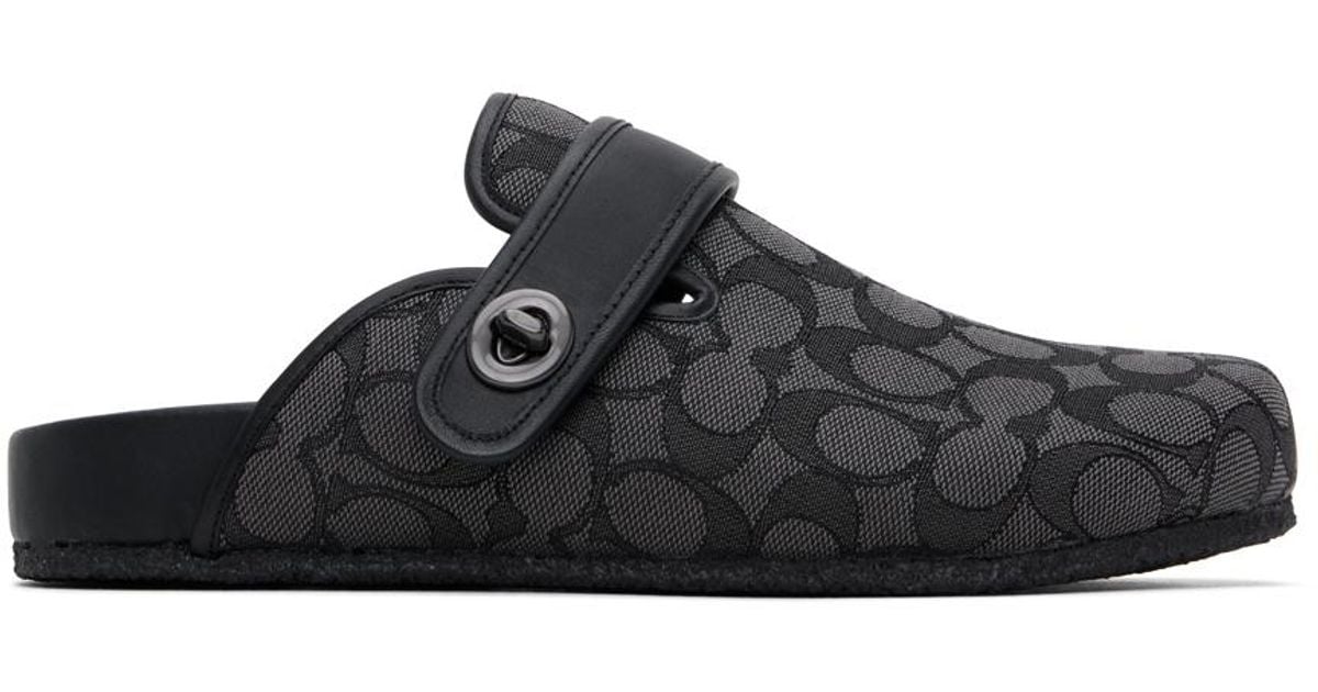 COACH Signature Jacquard Clogs in Black for Men | Lyst UK