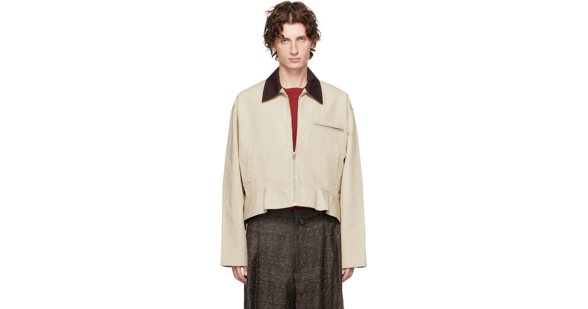 JW Anderson Curved Hem Jacket in Natural for Men | Lyst UK