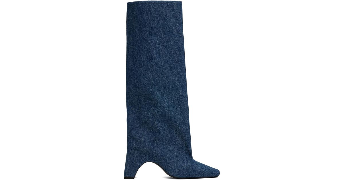 Coperni Denim Bridge Tall Boots in Blue | Lyst