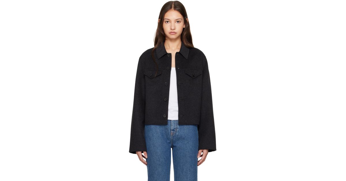 Filippa K Short Wool Cashmere Jacket in Black | Lyst