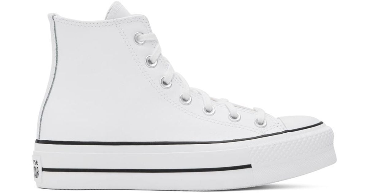 Converse Chuck Taylor All Star Lift Leather High Top Sneakers in Black ...