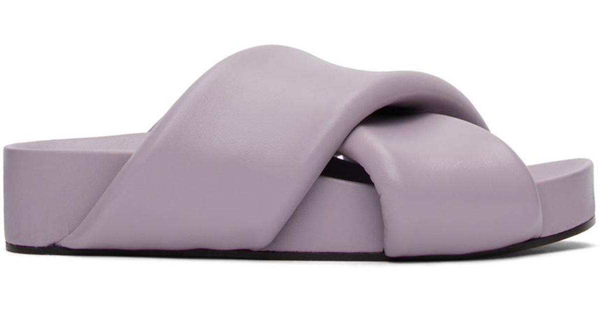 Jil Sander Purple Padded Slides | Lyst