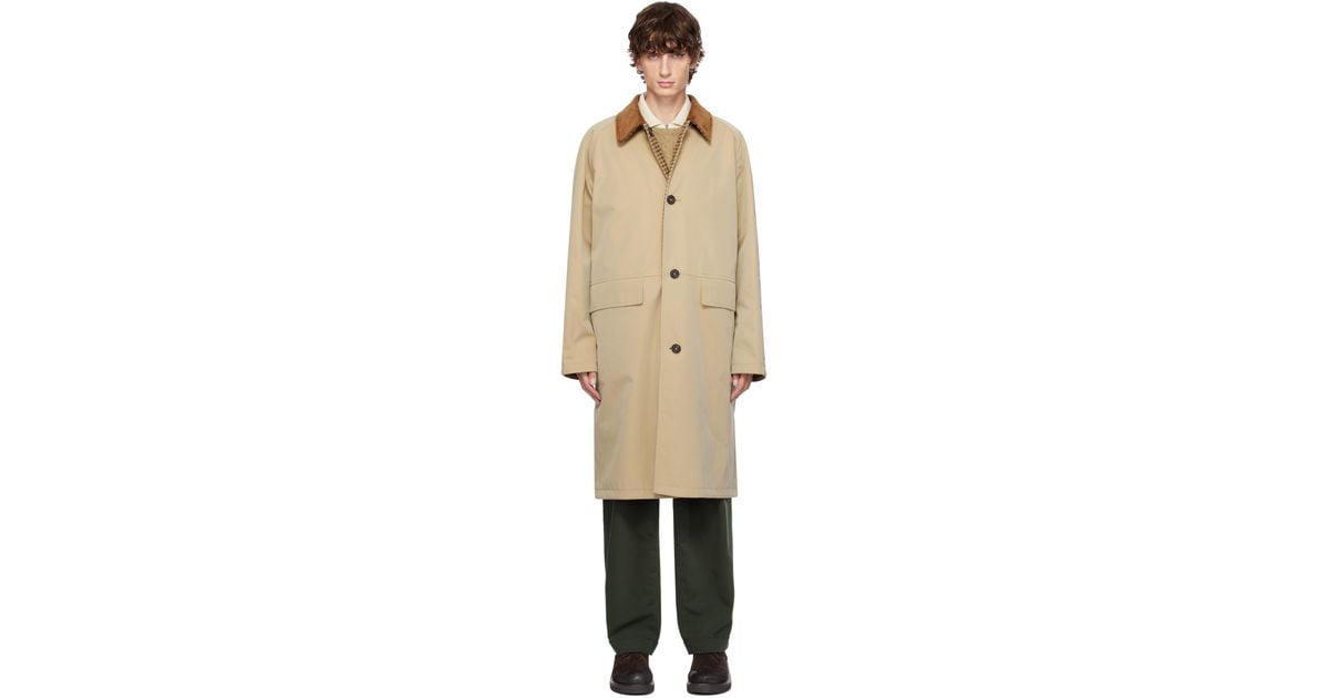 Drake's Reversible Harris Tweed Cotton Raglan Mac Coat in Black for Men ...