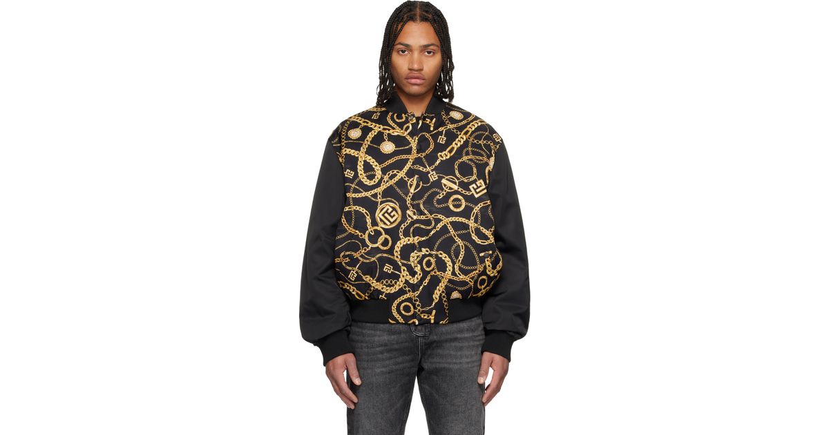 Balmain Chaînes Pattern & Monogram Reversible Bomber Jacket in Black for Men | Lyst UK
