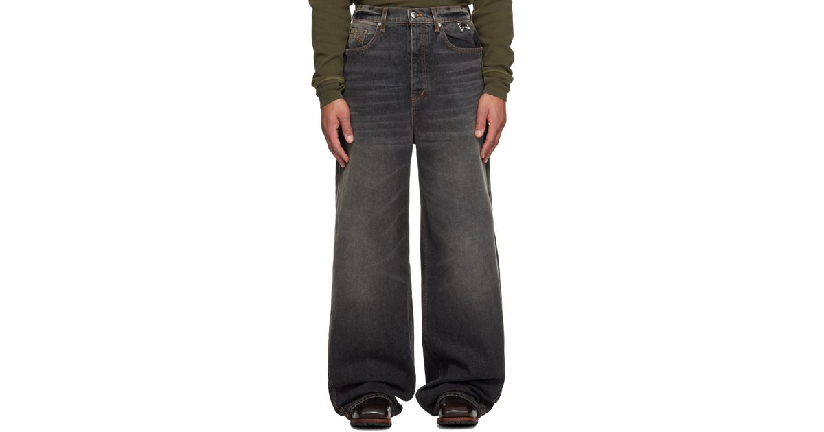 Rhude Wide Leg Traxedo Jeans in Black for Men | Lyst UK