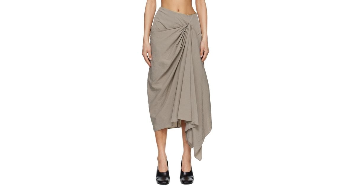 Entire studios Fleur Midi Skirt in Natural | Lyst