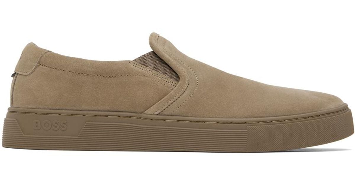 BOSS Slip-On Sneakers in Black for Men | Lyst