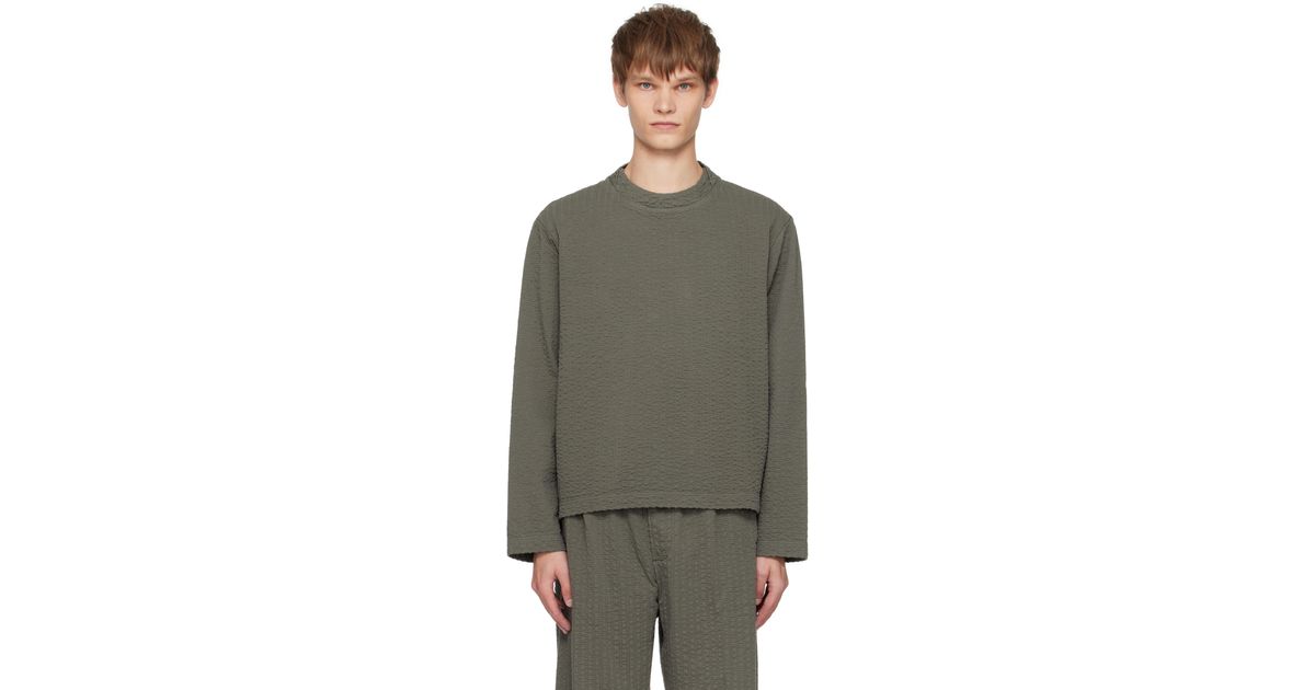 Craig Green Khaki Embroidered Linestitch Smock T-Shirt in Black for Men ...