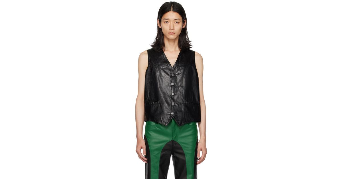 Theophilio Ssense Exclusive Leather Vest in Black for Men | Lyst