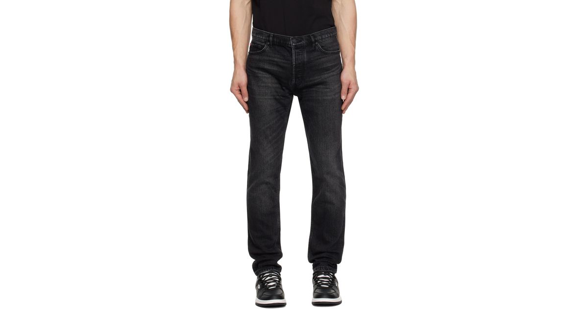 メンズ HUGO ブラック テーパードジーンズ ブラック | Lyst