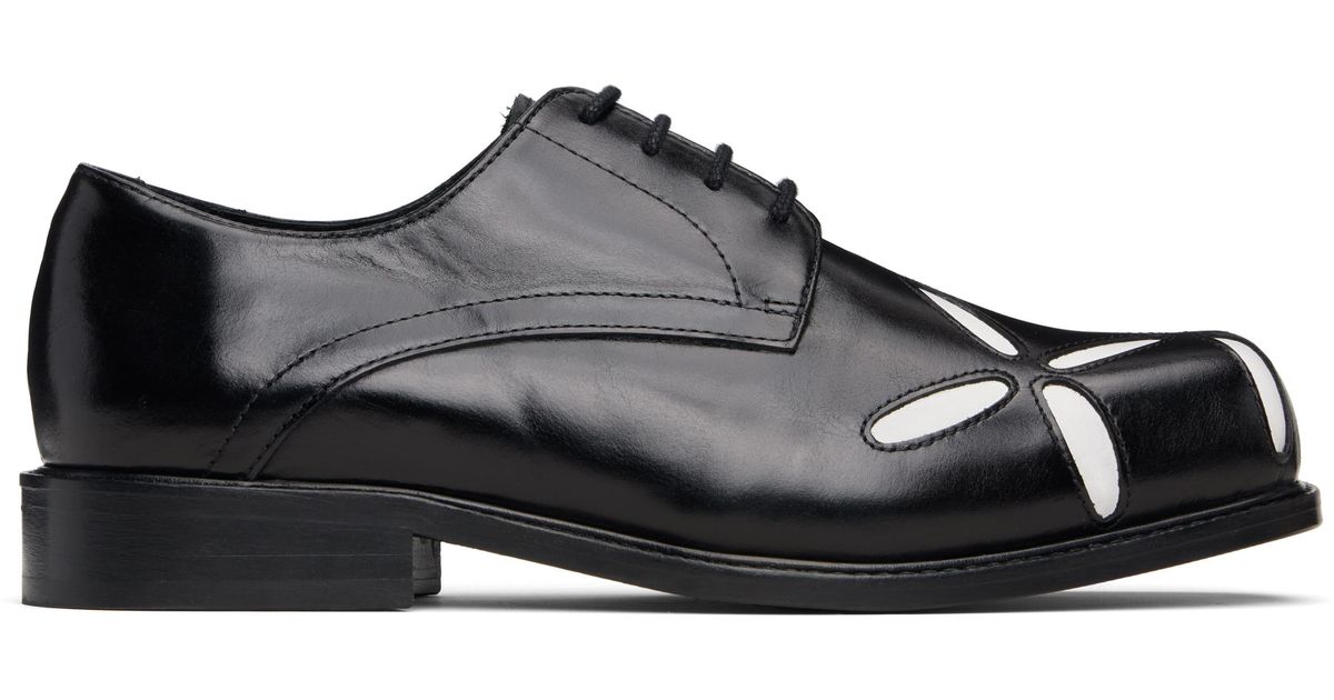 STEFAN COOKE Slashed Square Toe Derbys in Black for Men | Lyst