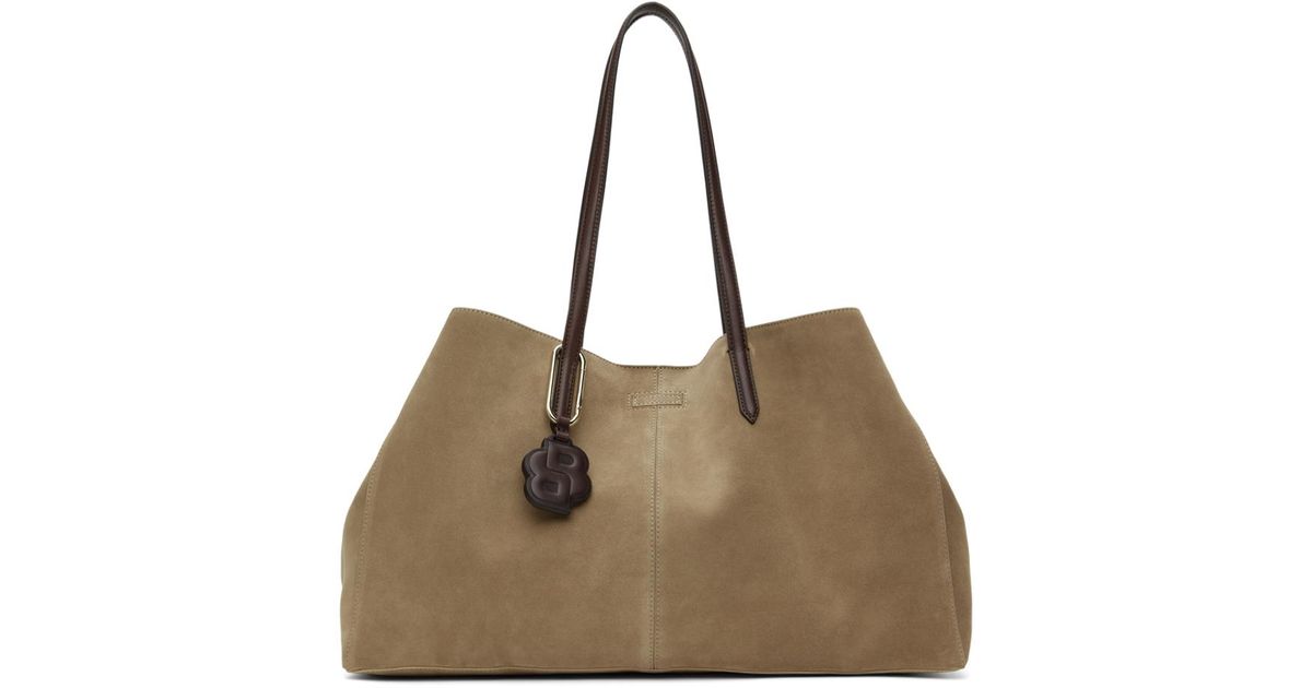 BOSS Suede Tote in Brown | Lyst