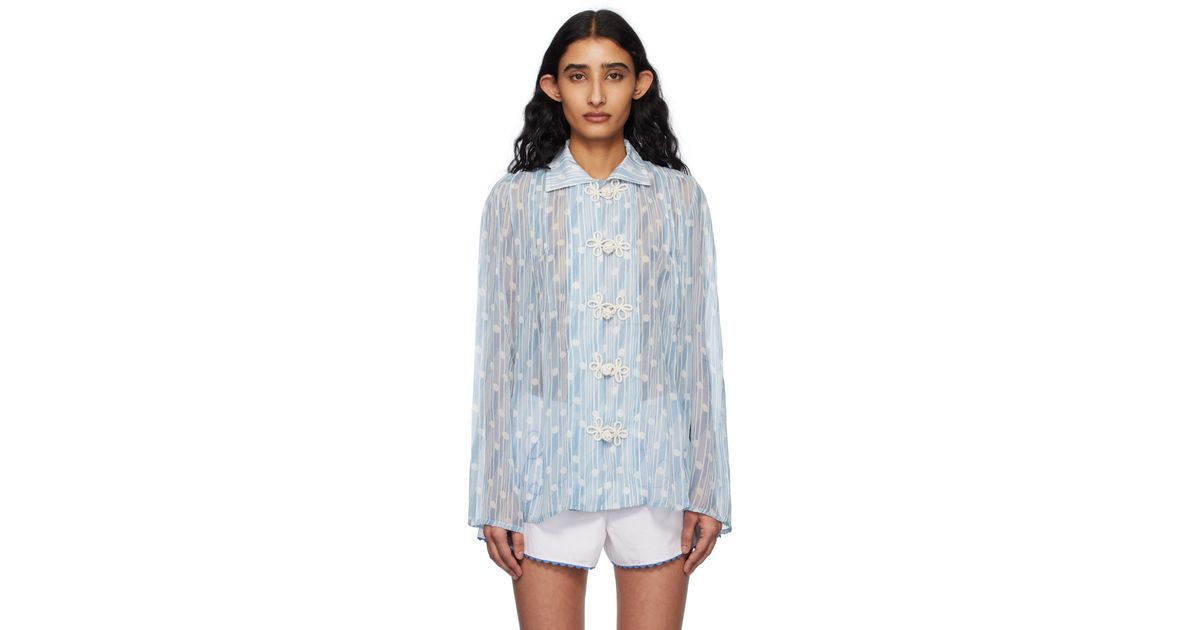 Bode Meridian Blouse in Black | Lyst