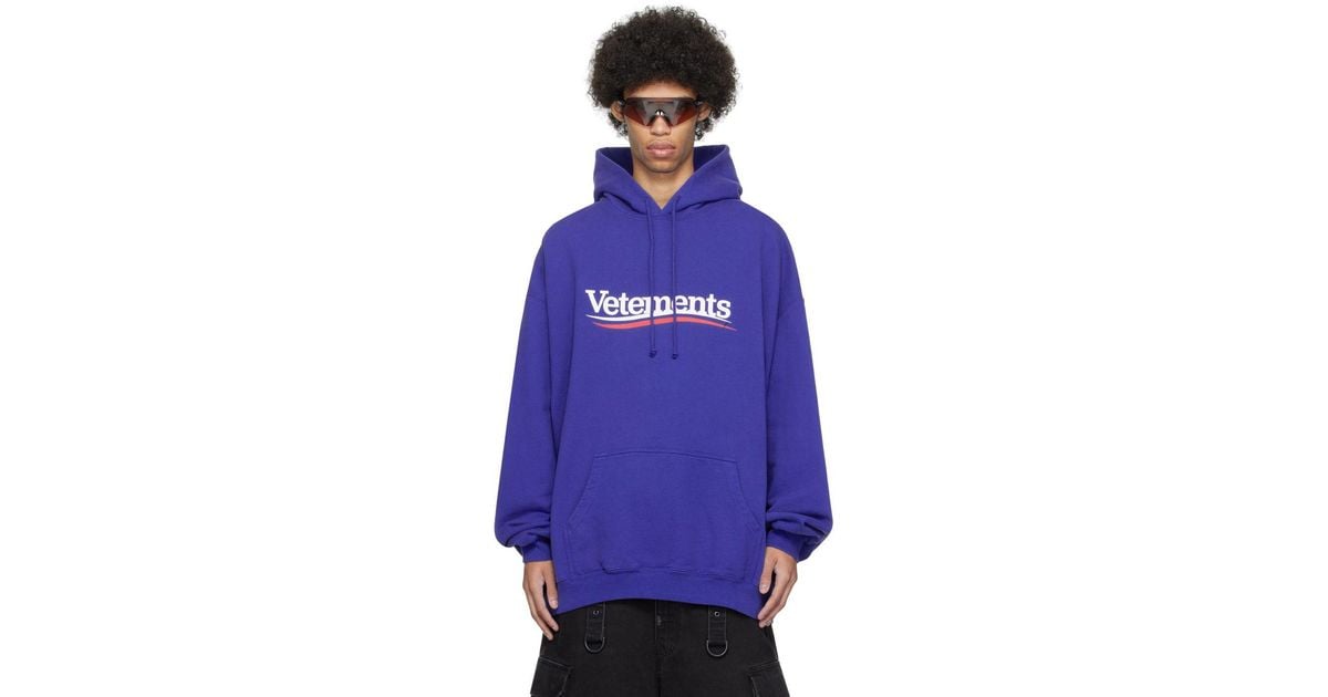 Vetements Blue Campaign Hoodie for Men | Lyst