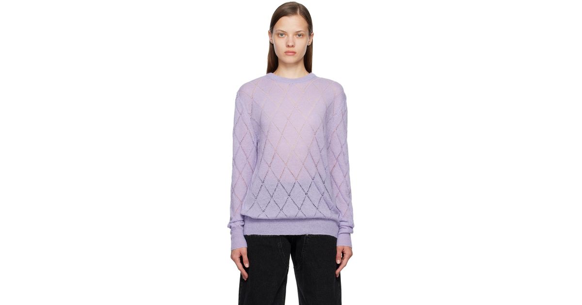 Pushbutton Laddered Sweater in Purple | Lyst UK
